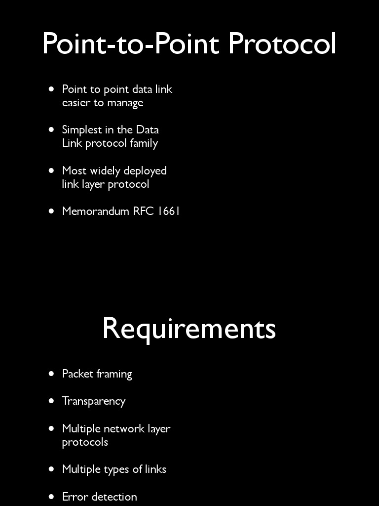 PPP-Point-to-Point Protocol | PDF | Network Packet | Osi Protocols