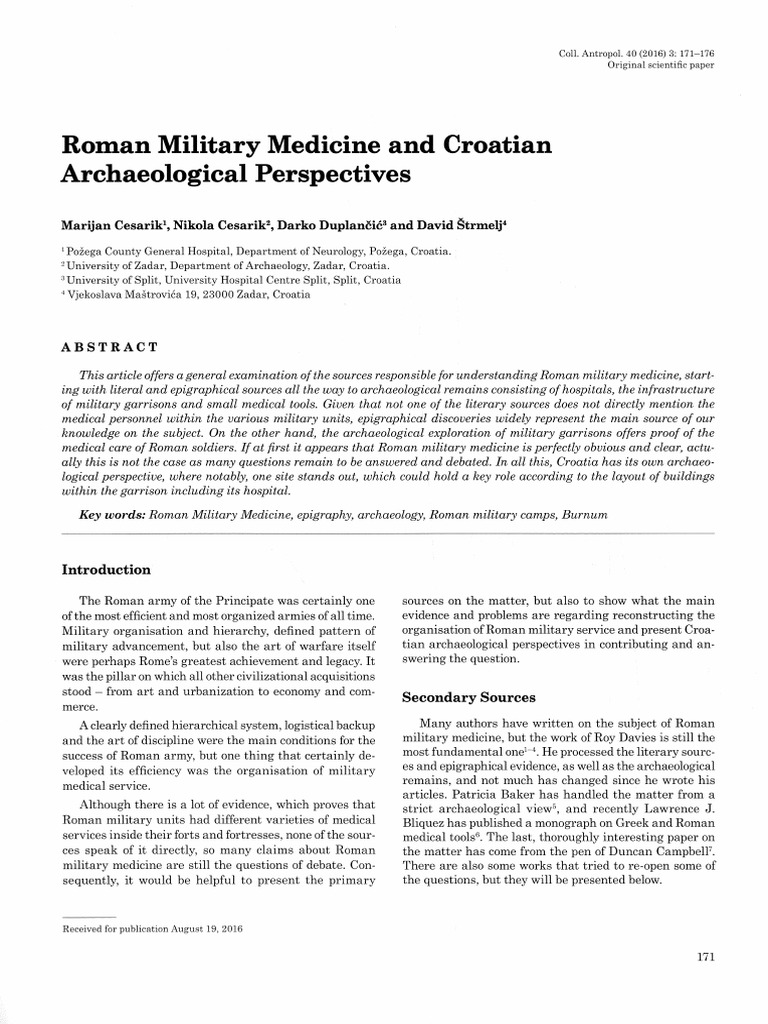 Roman Military Medicine | PDF