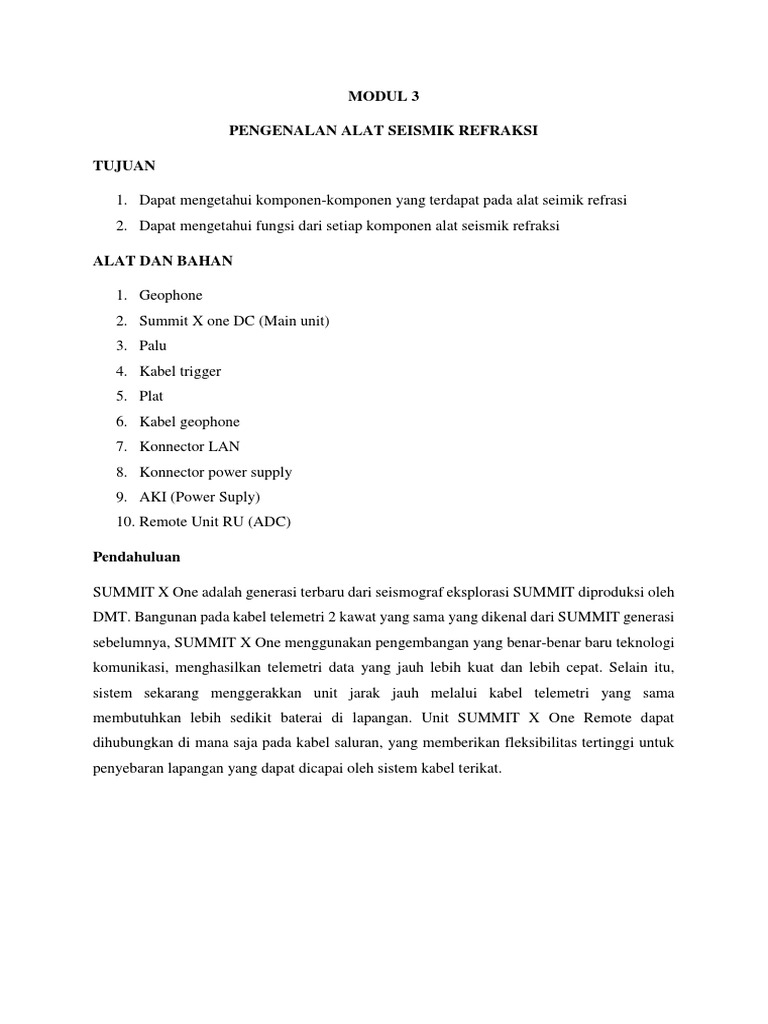 Modul 3 Praktikum Seismik Refraksi PDF | PDF | Sains & Matematika | Komputer