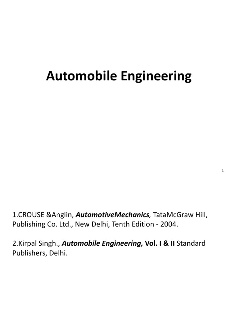 Introduction & Classification of Automobile Engineering | PDF | Car ...