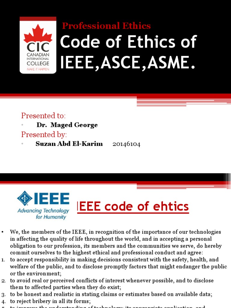 Code of Ethics of Ieee, Asce, Asme | PDF | Conflict Of Interest ...