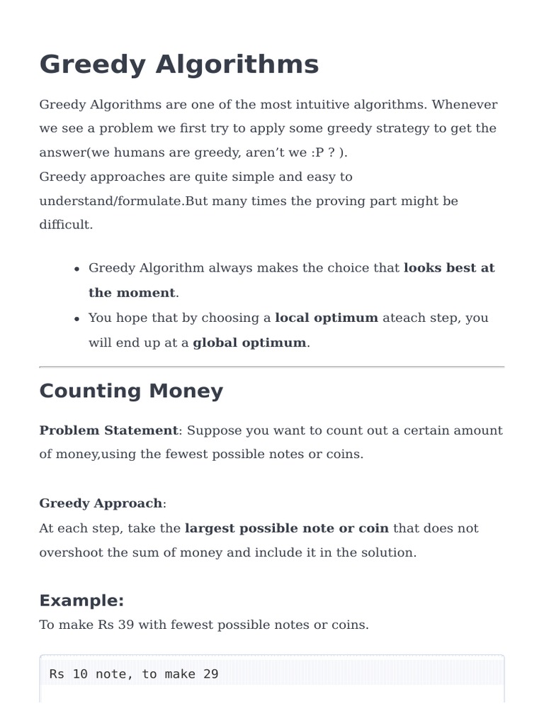 Greedy Algorithm Pdf Mathematical Concepts Algorithms And Data Structures