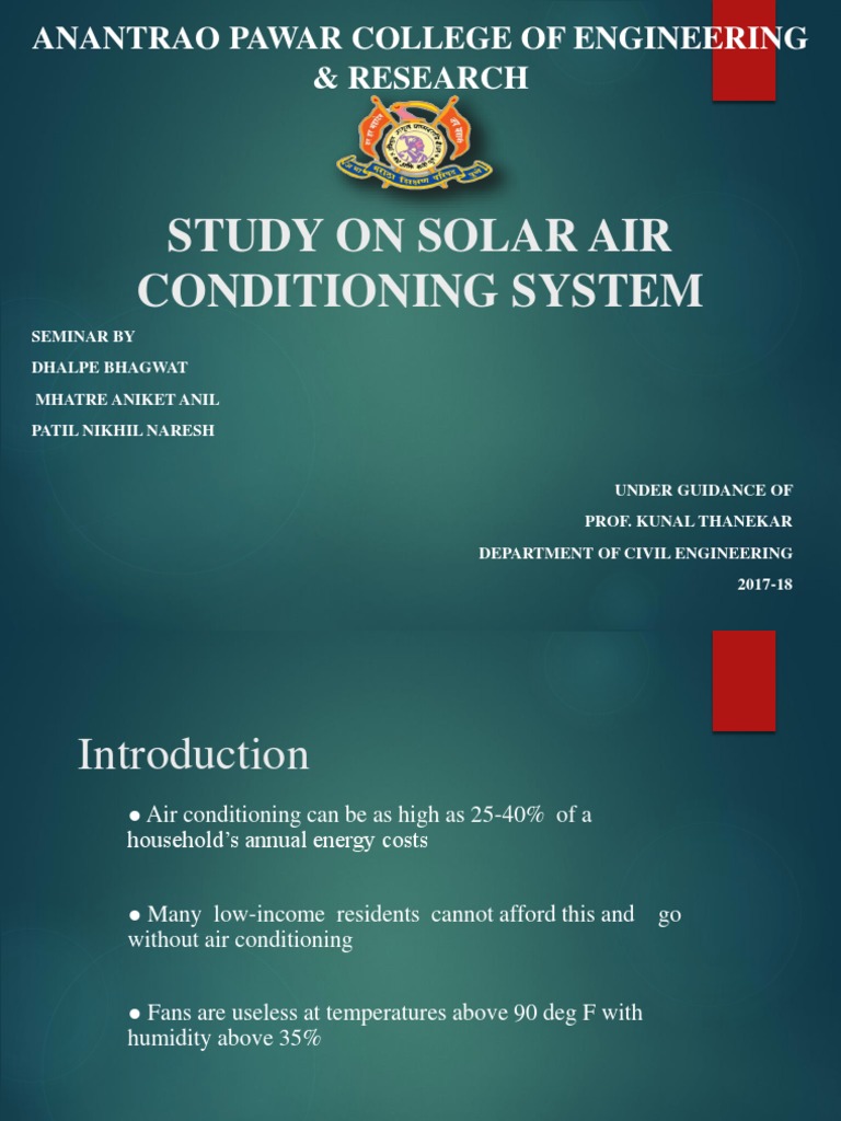 Solar Powered Air Conditioning System | PDF | Solar Panel | Air ...