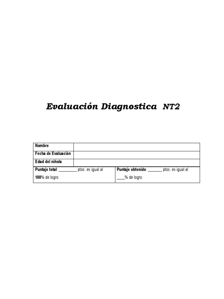 Evaluación Diagnostica Kinder 2019 Olaya Pdf Dibujo Color 2189