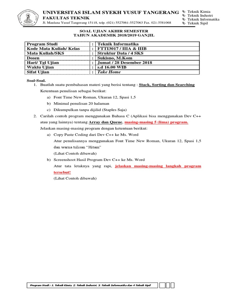 Soal UAS Struktur Data | PDF