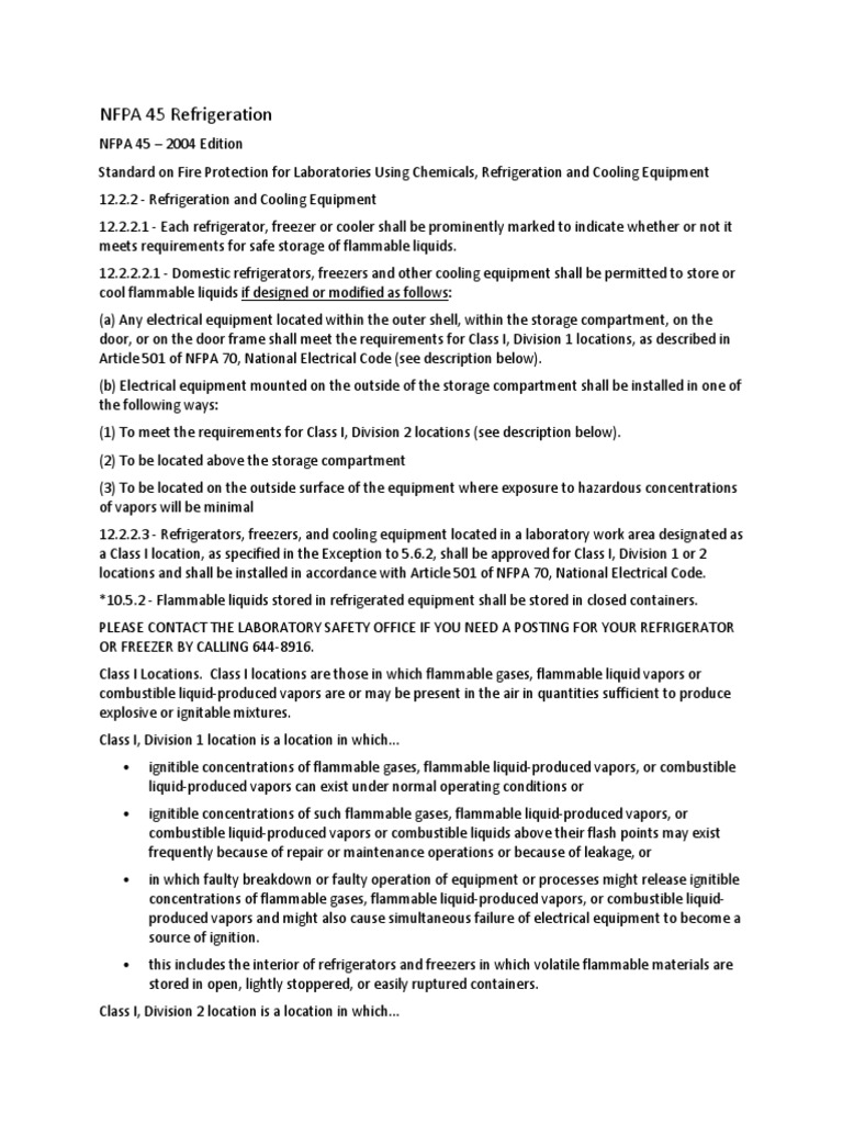 NFPA 45 Refrigeration | PDF | Refrigerator | Heat Transfer