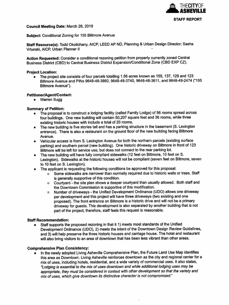 Public Hearing A - CZ - 155 Biltmore | PDF | Street | Sidewalk