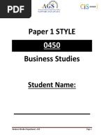 IGCSE Business Studies - Formula Sheet | PDF