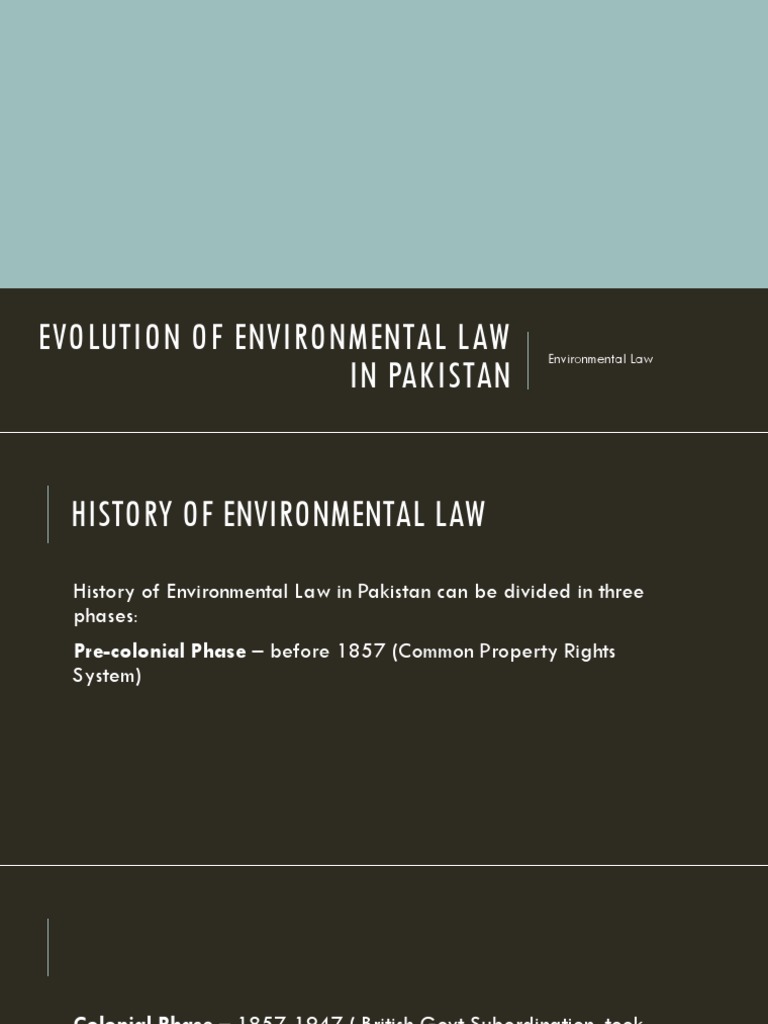 Evolution of Environmental Law in Pakistan | PDF | Environmental Law ...