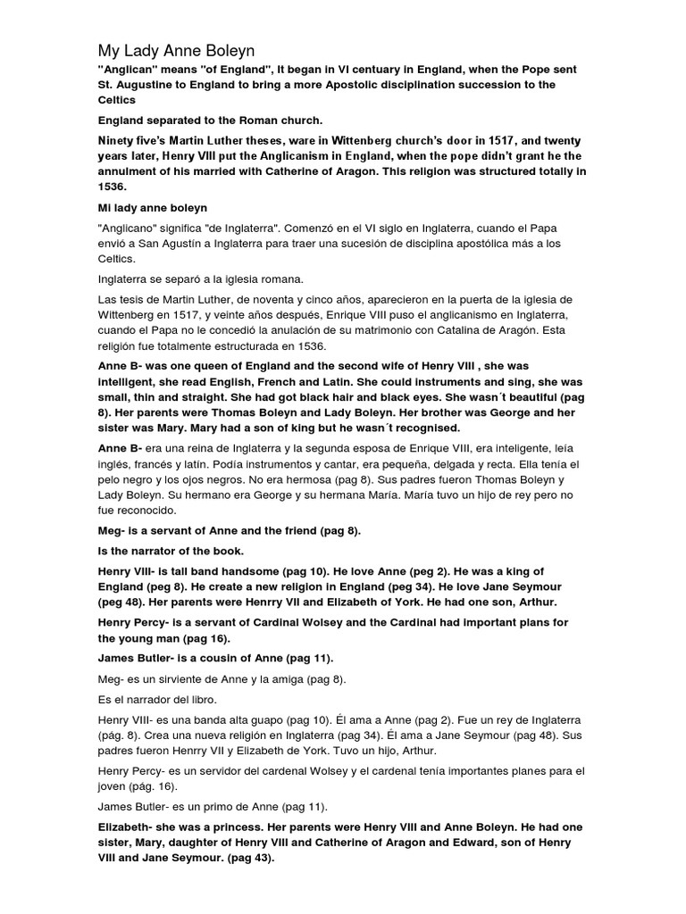 My Lady Anne Boleyn | PDF | Anne Boleyn | Henry viii de inglaterra