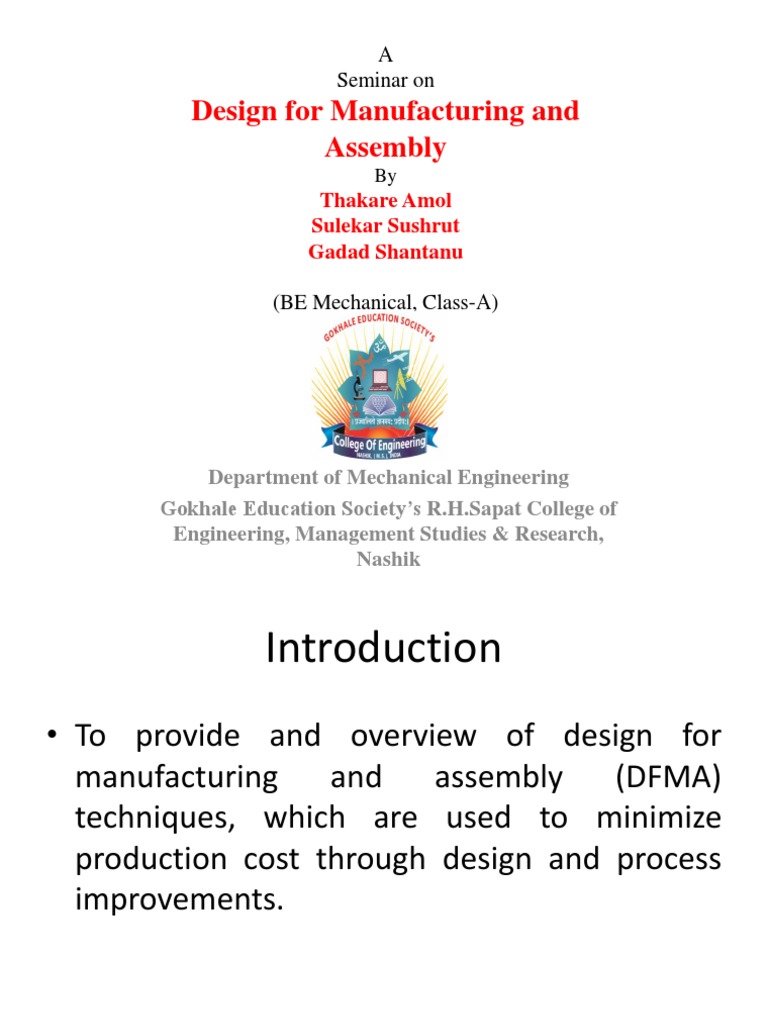 Design For Manufacture and Assembly Final | PDF | Production And ...