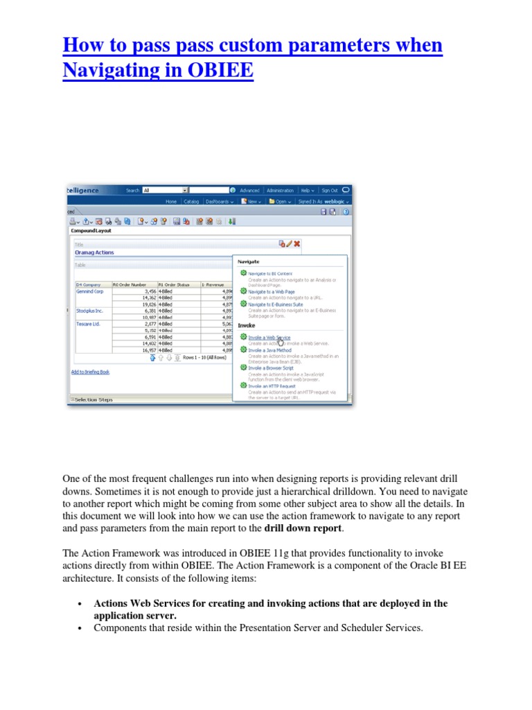 Passing Parameters in OBIEE | PDF | Computers