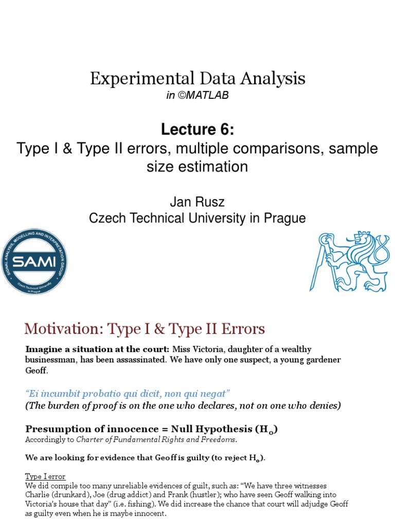 Experimental Data Analysis: Type I & Type II Errors, Multiple ...