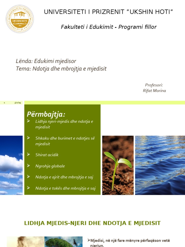 Ndotja e Mjedisit Dhe Mbrojtja e Saj | PDF