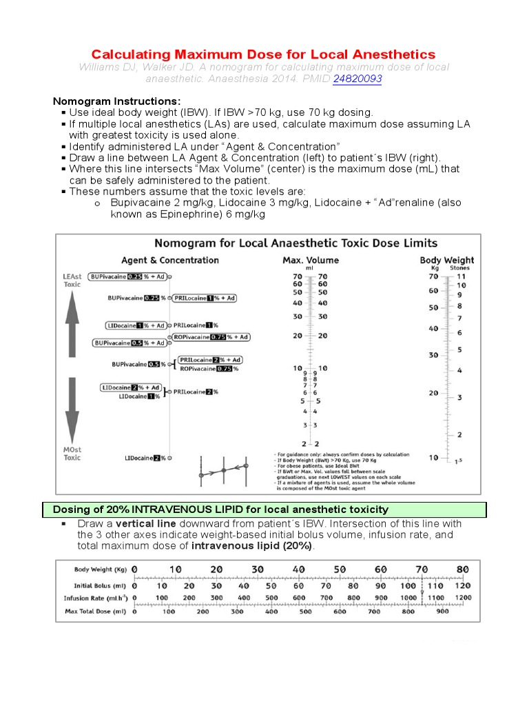 Local Anesthetic Dose Calculator Guide | PDF | Anesthesia | Pharmacology
