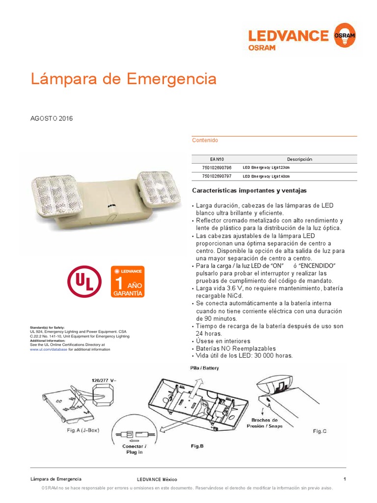 Luces De Emergencia Pdf Diodo Emisor De Luz óptica