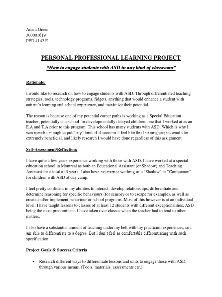 Personal | PDF | Autism Spectrum | Individualized Education Program