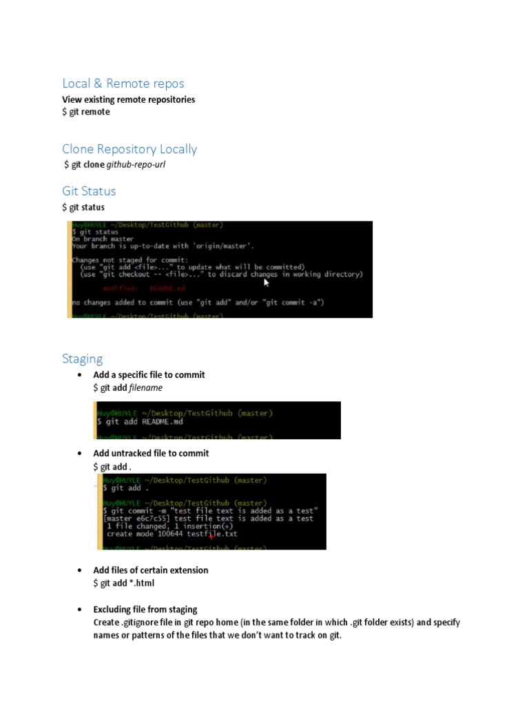 Local & Remote Repos: View Existing Remote Repositories | PDF ...