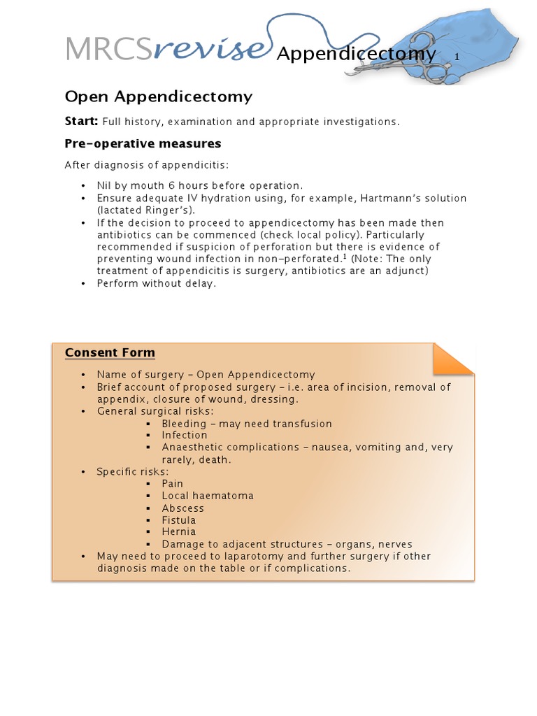 Open Appendicectomy | PDF | Surgery | Surgical Suture