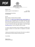RBI Master Circular on Customer Service 2011 | PDF | Cheque | Financial ...