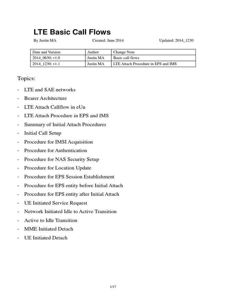 Umts Lte Epc Basic Call Flows | PDF | Network Protocols ...