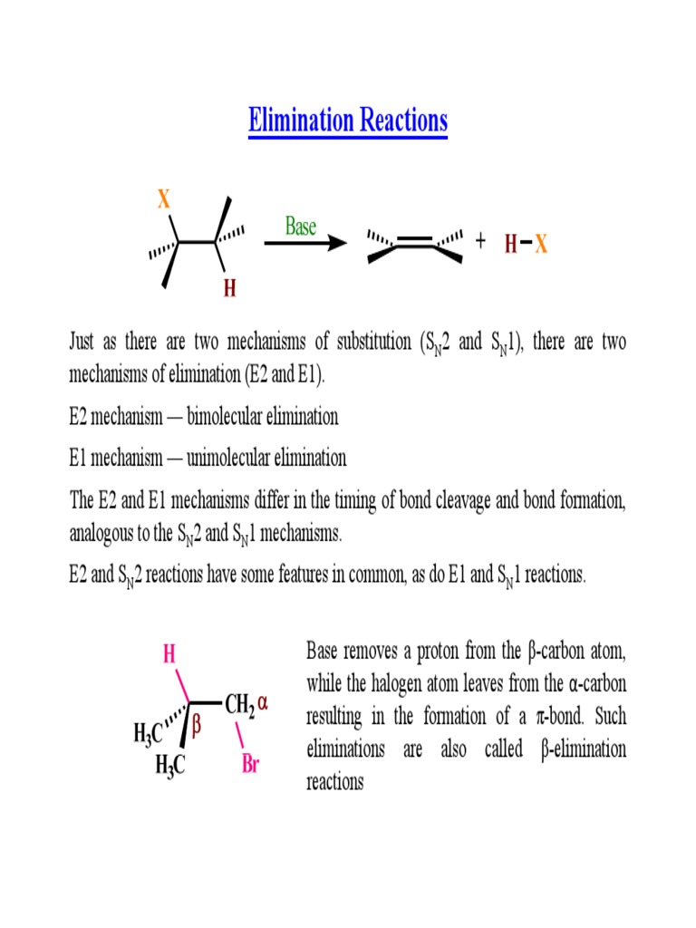 Elimination Reactions | PDF | Chemical Reactions | Alkene