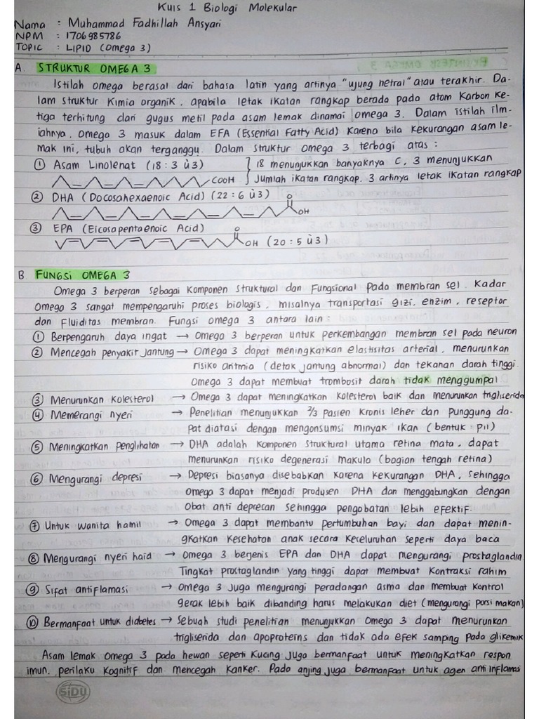 Kuis Biomol Muhammad Fadhillah Ansyari 1706985786 | PDF