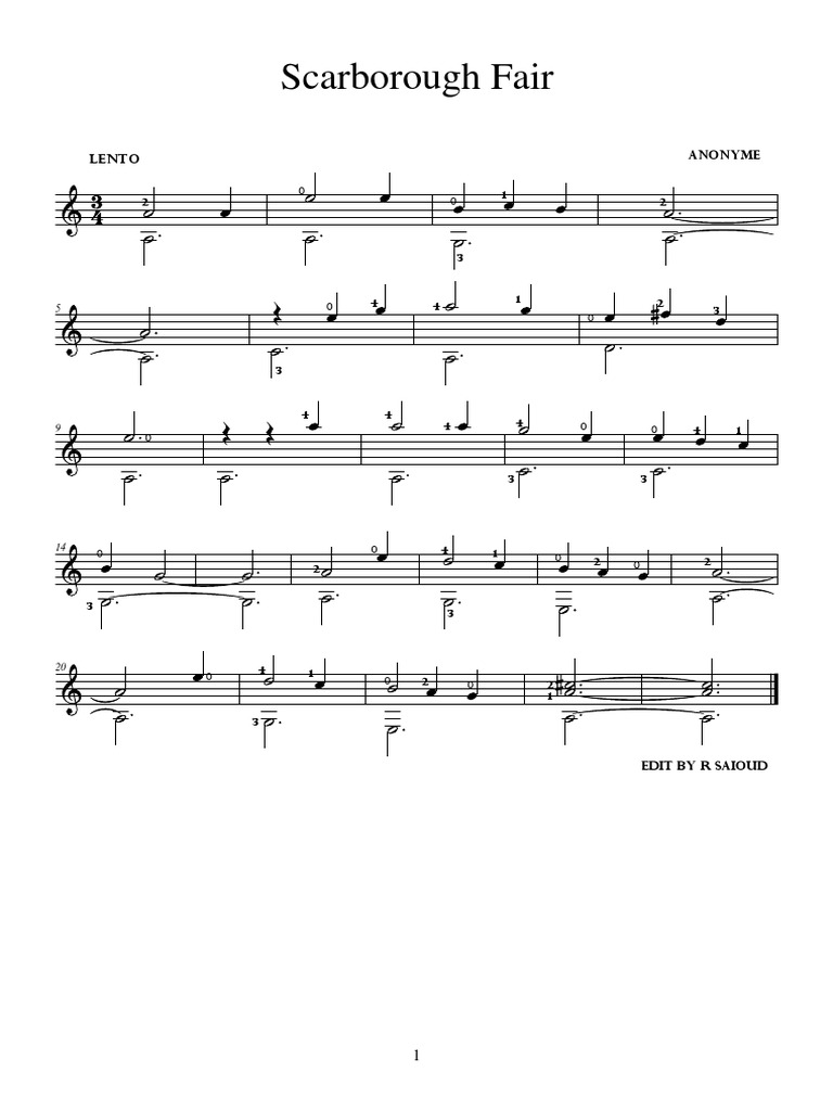 Scarborough Fair Sheet Music | PDF