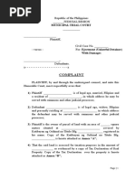 Sample Barangay Complaint | PDF | Civil Law (Common Law) | Virtue