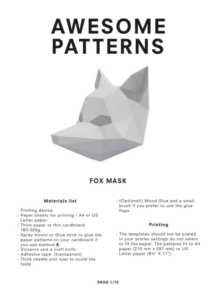 FOX (AwesomePatterns) PDF | Download Free PDF | Adhesive | Crafts