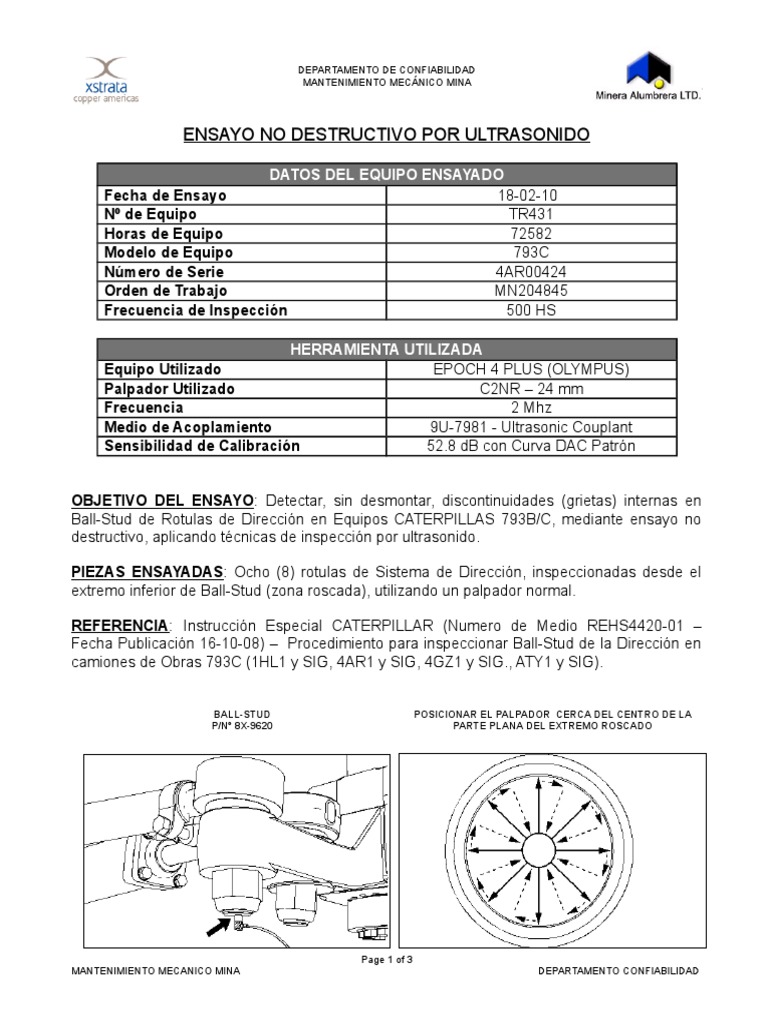 Ball Stud Report of CAT 793 | PDF | Sistema de información geográfica