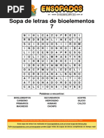 Sopa de Letras de Tabla Periódica de Los Elementos Químicos | PDF ...