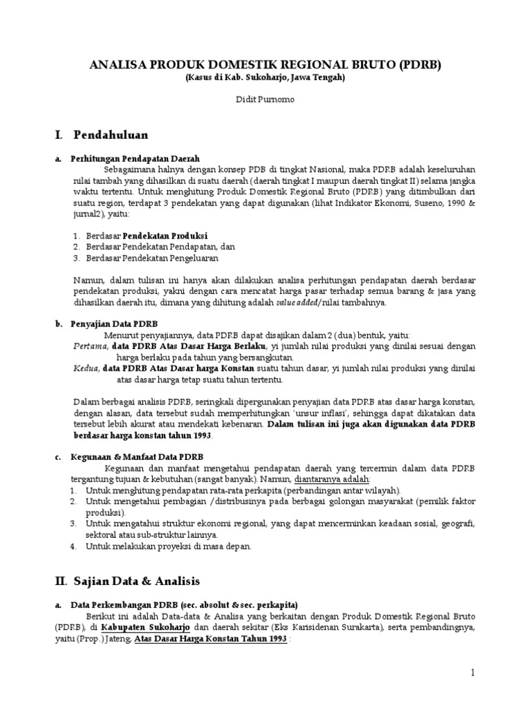 Analisis PDRB | PDF