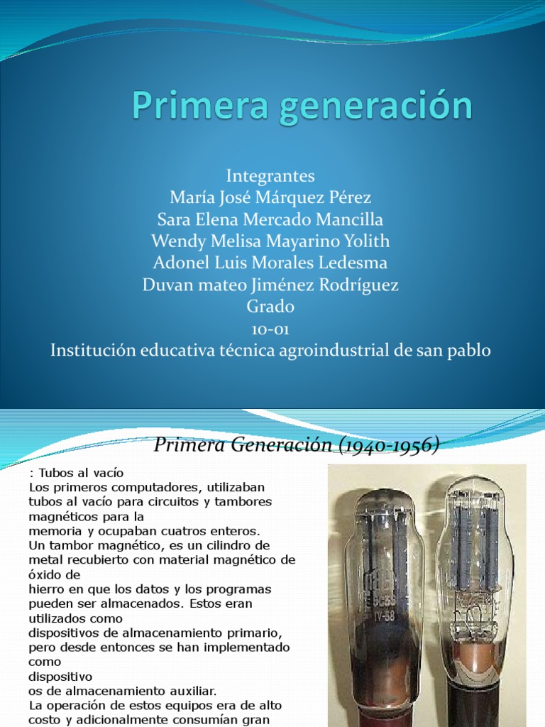 Primera Generación | PDF | Ciencias de la Computación | Clases de ...