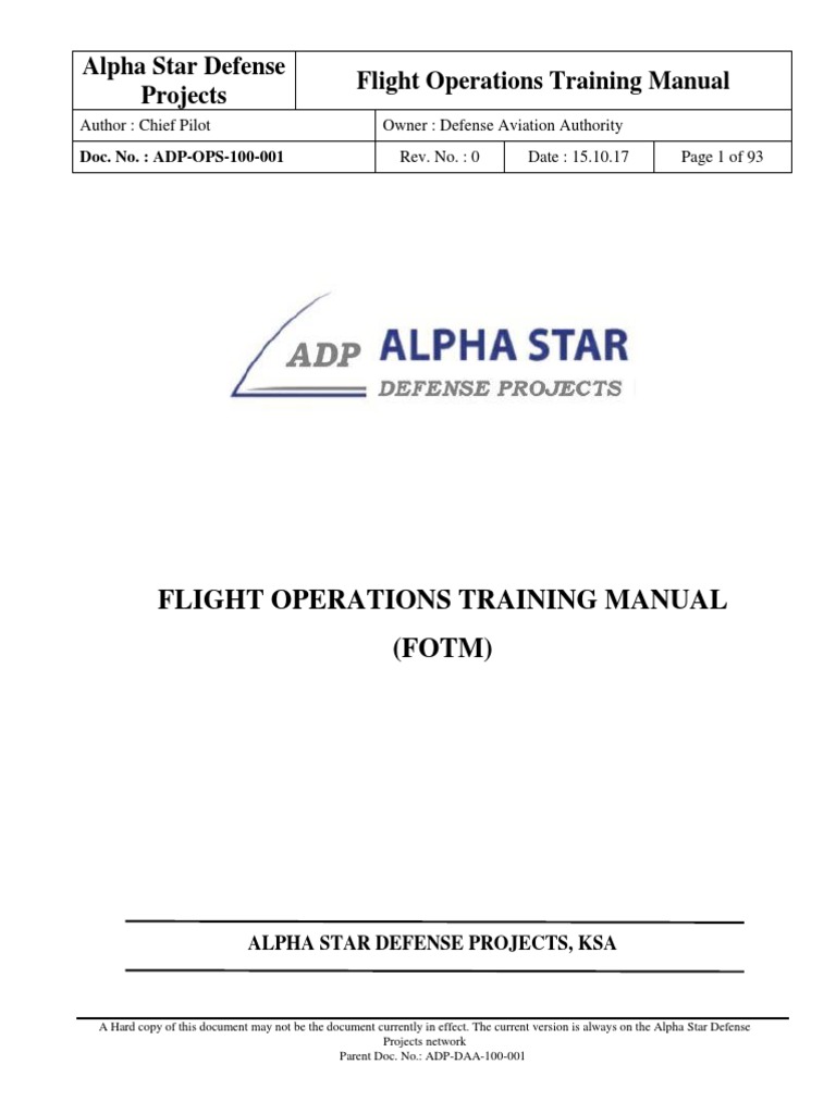 ADP-OPS-100-001 - Flight Operations Training Manual | PDF | Flight ...