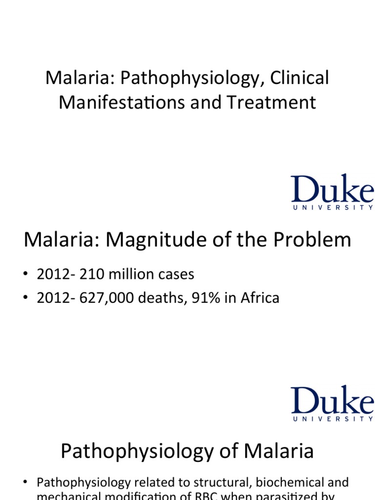 Malaria: Pathophysiology, Clinical Manifesta6ons and Treatment | PDF ...
