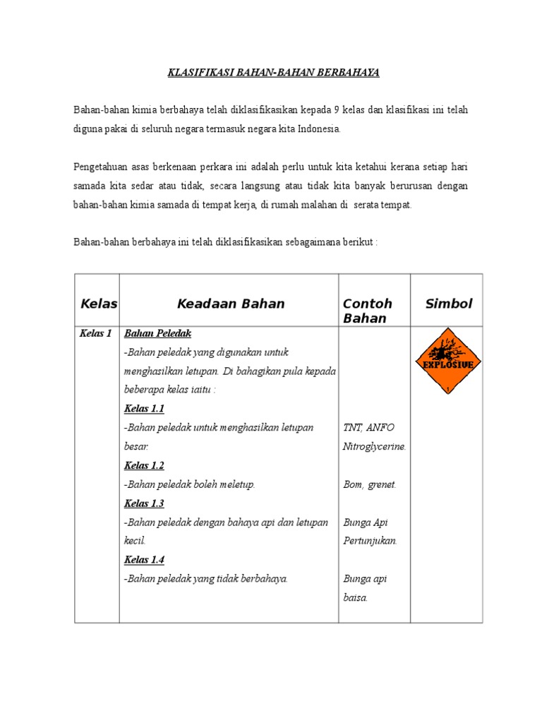 Klasifikasi Bahan Berbahaya | PDF