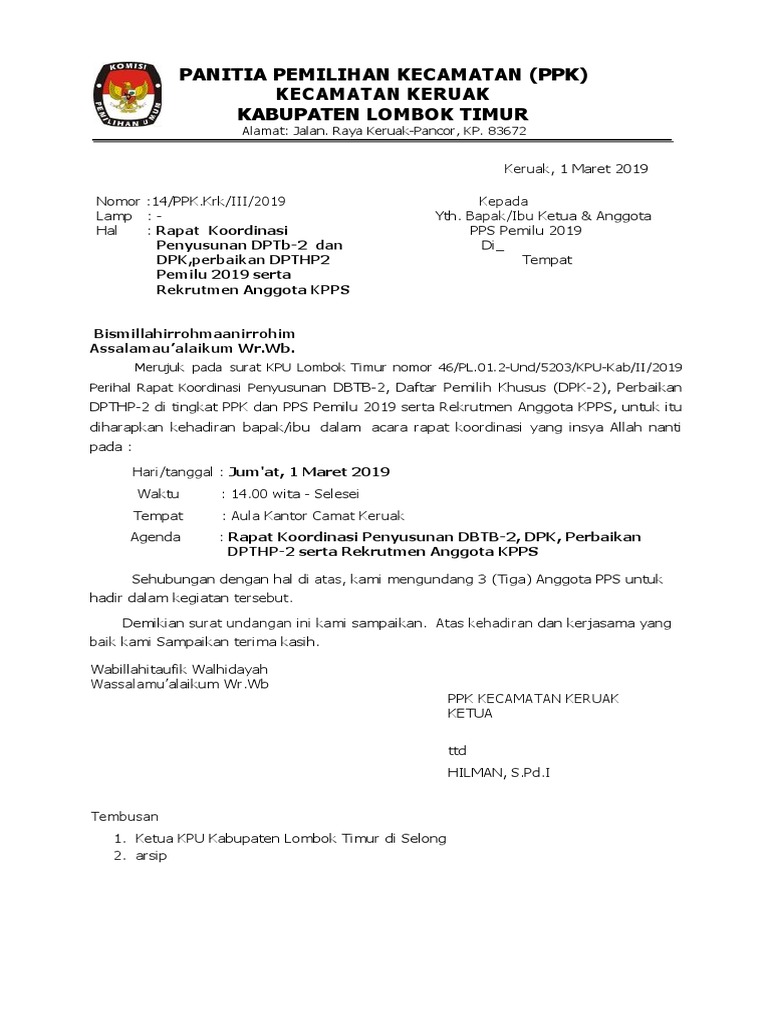 Undangan Rakor | PDF