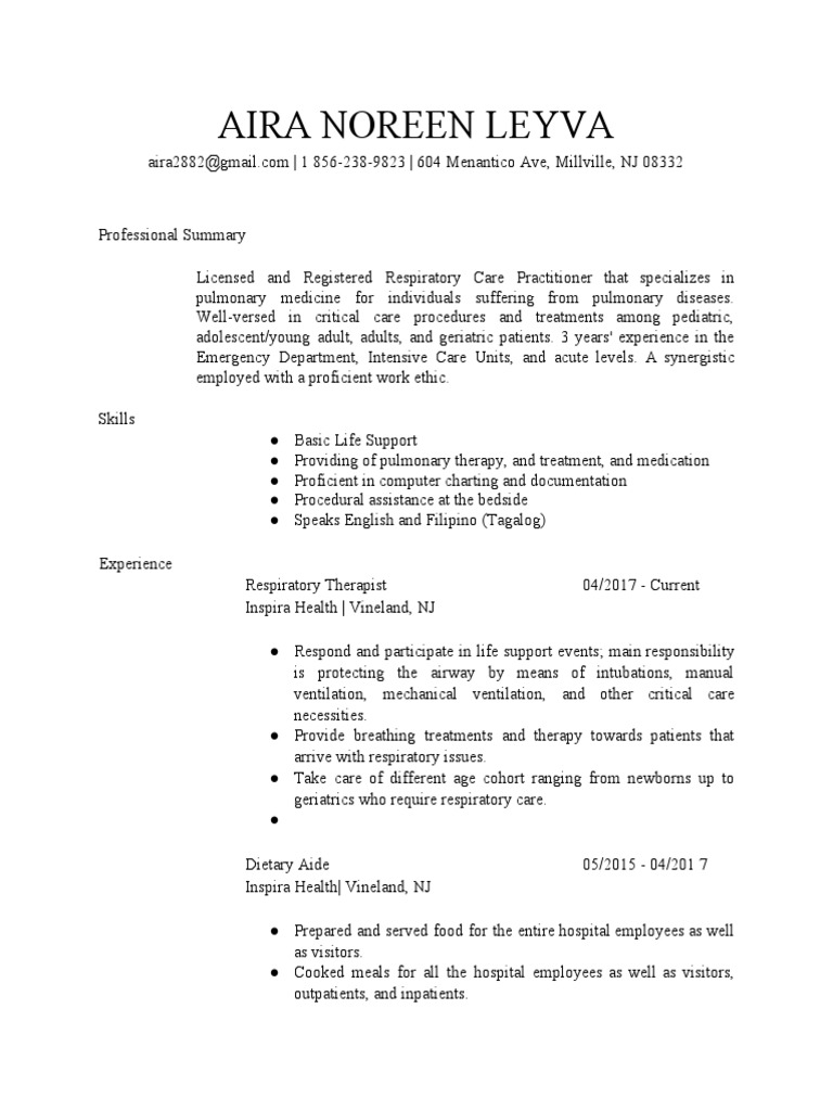 Aira Noreen Leyva - Resume Review | PDF | Health Care | Clinical Medicine