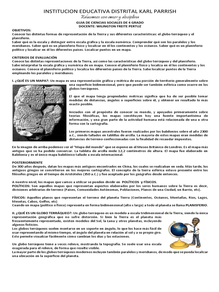 TALLER DE SOCIALES 4º LOS MAPAS.docx | PDF | Mapa | Tierra