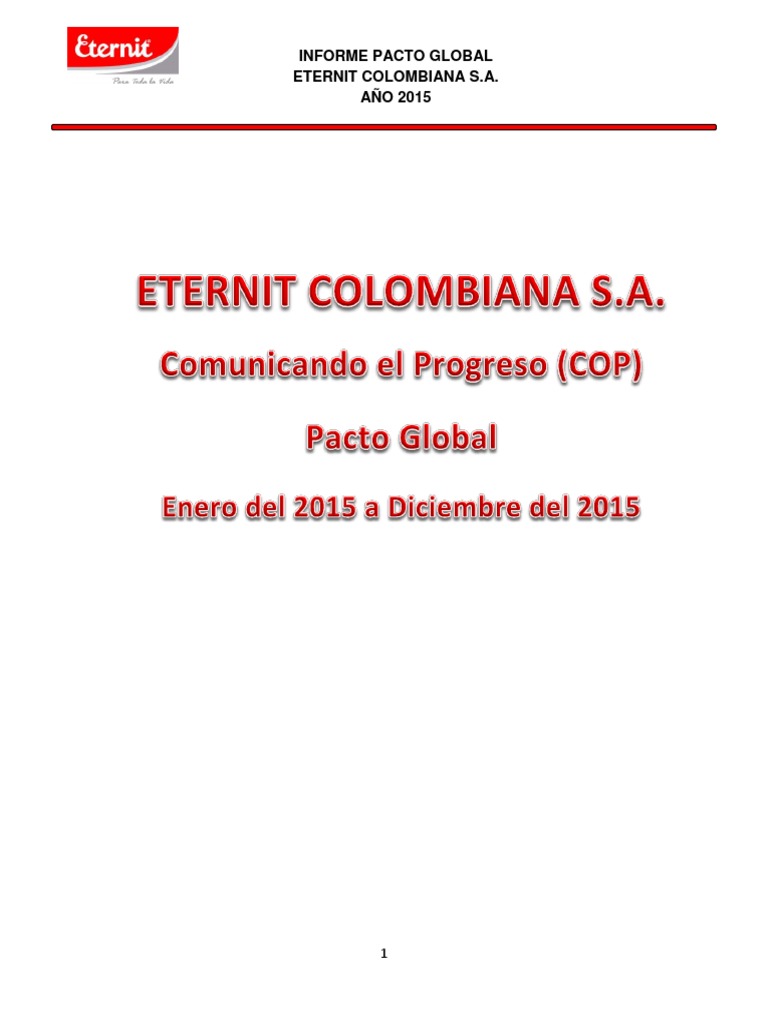 Informe de Progreso ETERNIT 2015 PDF | PDF | Sindicato | Derecho laboral