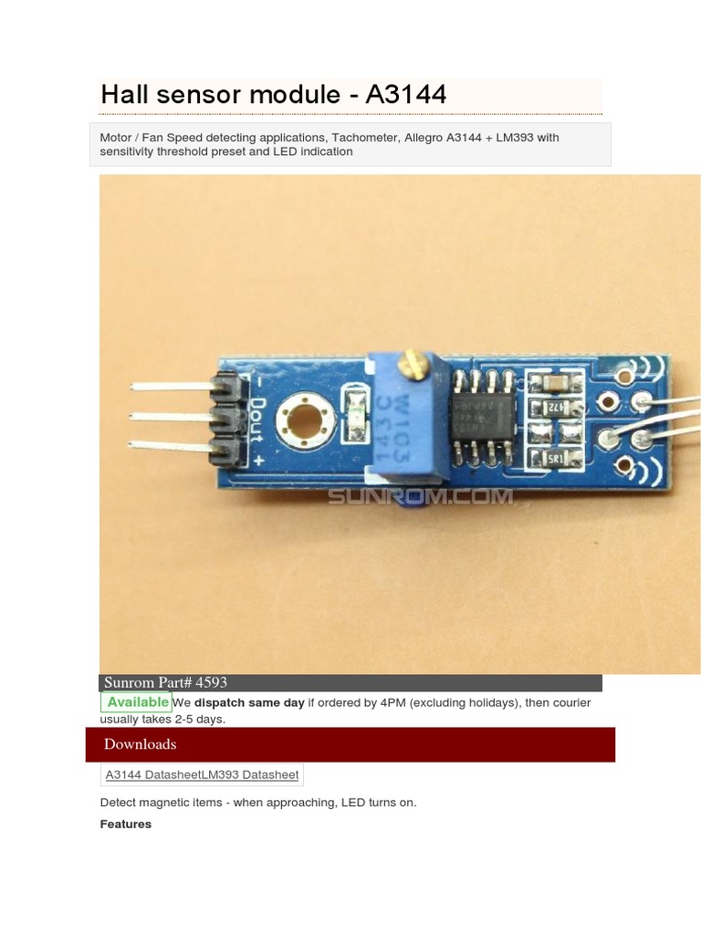 Hall Sensor Module | PDF