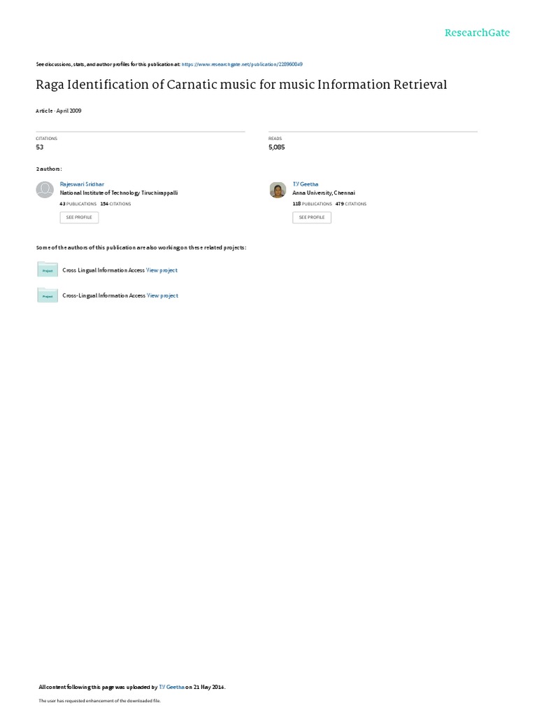 Raga Identification of Carnatic Music For Music Information Retrieval ...