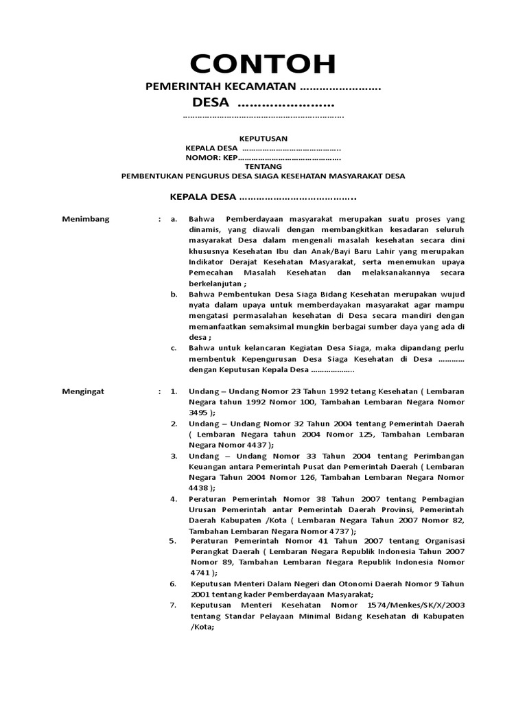 Contoh SK Desa Siaga | PDF
