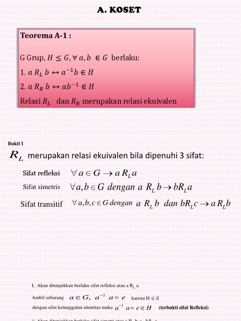 Teorema dan Koset dalam Grup | PDF | Metode & Bahan Ajar