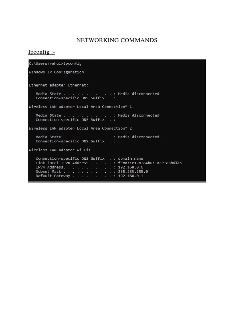 Essential Networking Commands Guide | PDF | Computers