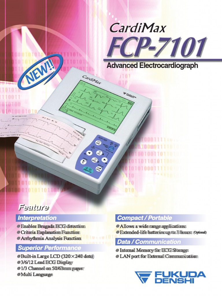 Fukuda Denshi CardiMax FCP-7101 ECG PDF | PDF | Electrocardiography | Electricity