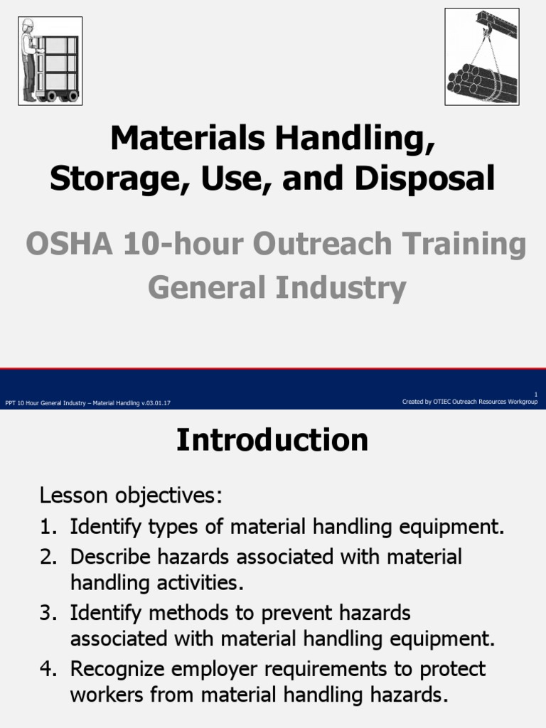 OSHA Material Handling Safety Training | PDF | Forklift | Occupational ...