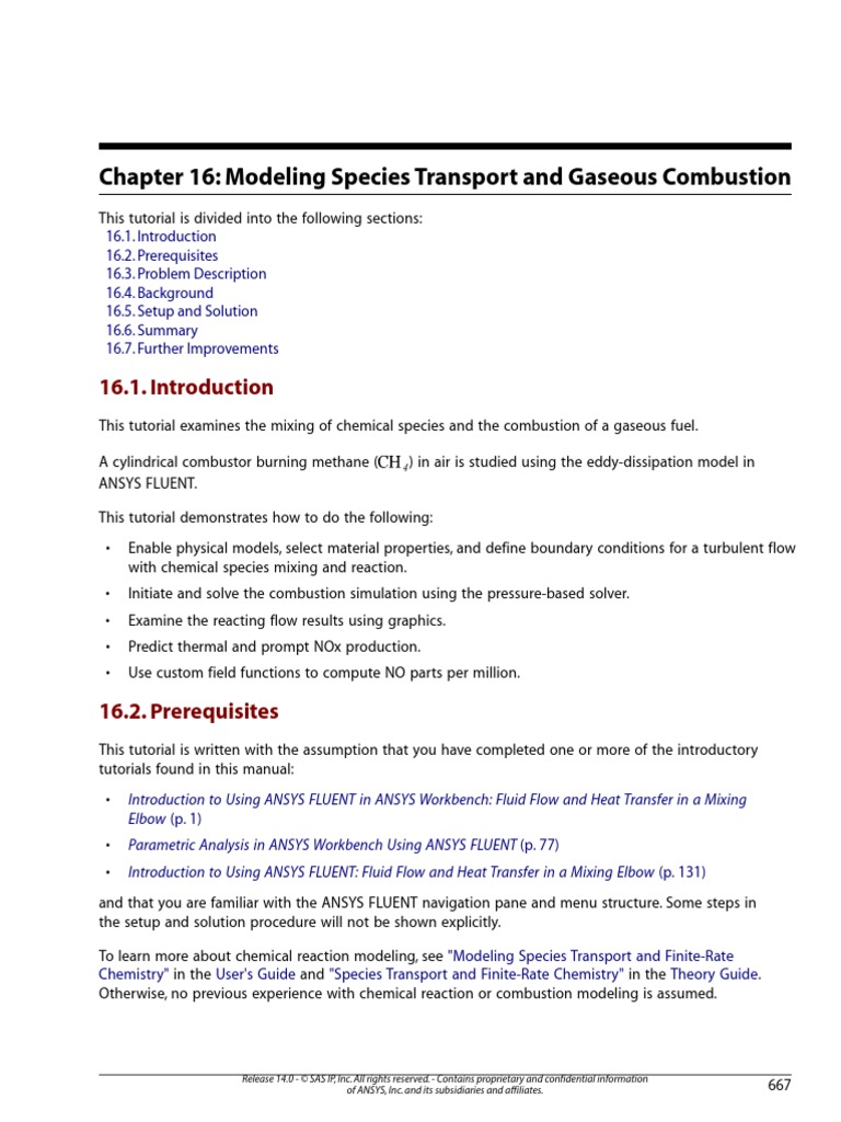 Chapter 16 Modeling Species Transport And Gaseous Combustion Pdf N Ox Combustion