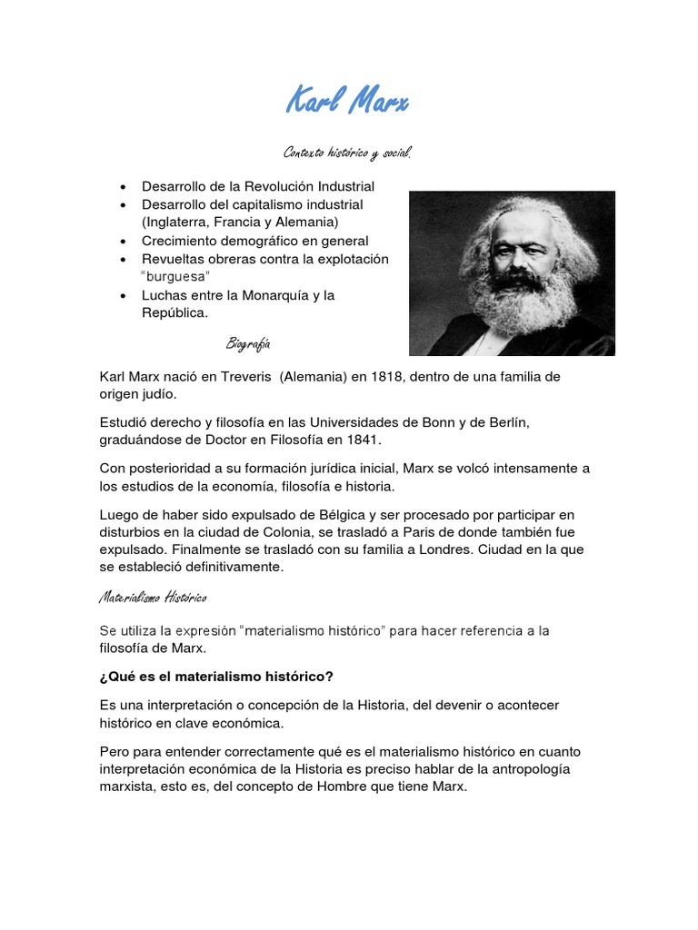 Karl Marx | PDF | La teoría de la alienación de Marx | Karl Marx